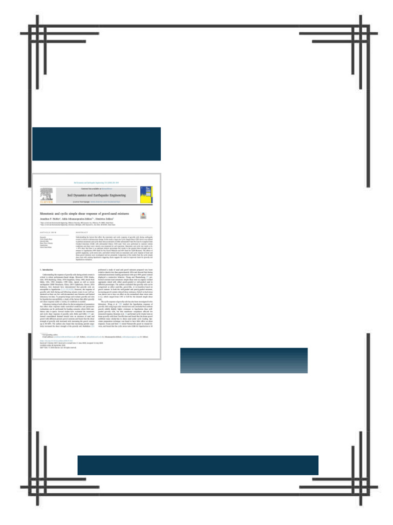 Monotonic and cyclic simple shear response of gravel-sand mixtures ...