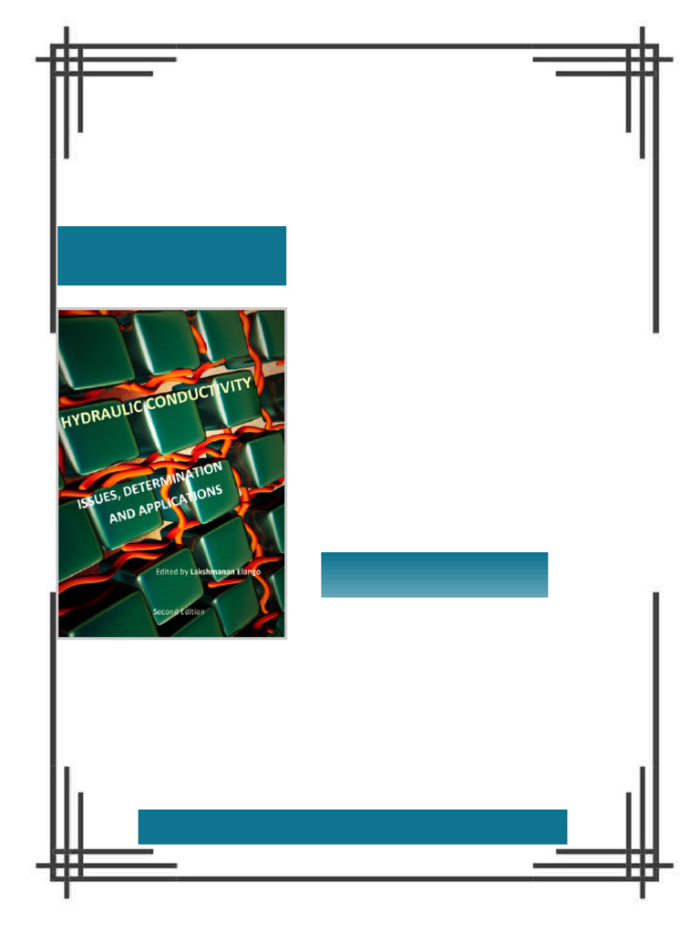 Hydraulic Conductivity Issues Determination and Applications 2nd ...