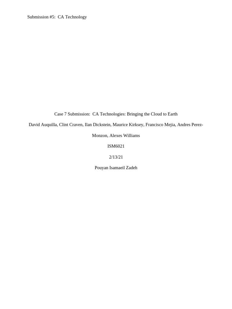 CA Technologies Cloud Strategy Analysis | PDF