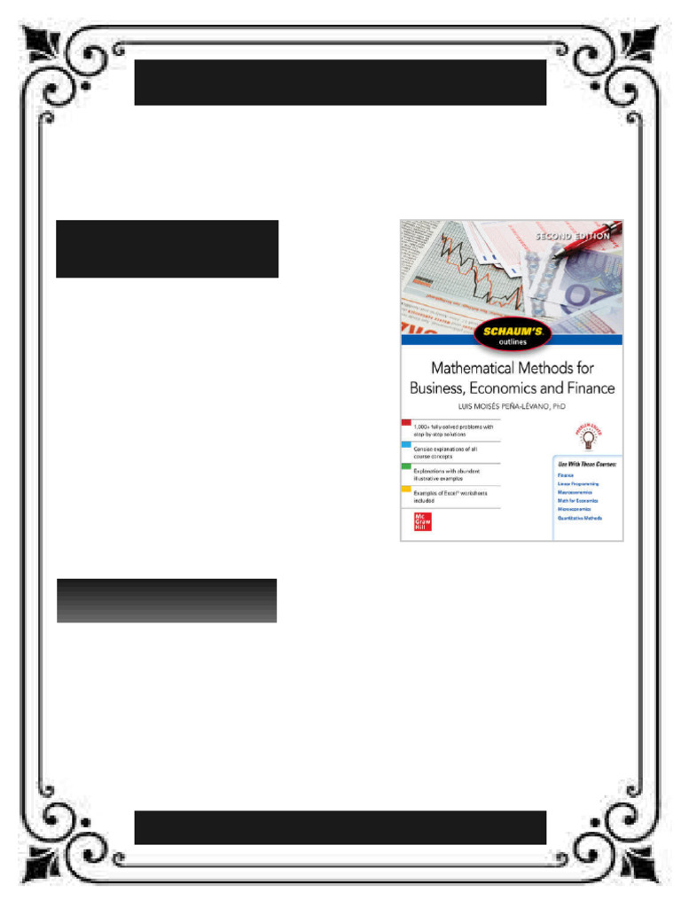 Schaum's Outline of Mathematical Methods for Business, Economics and ...