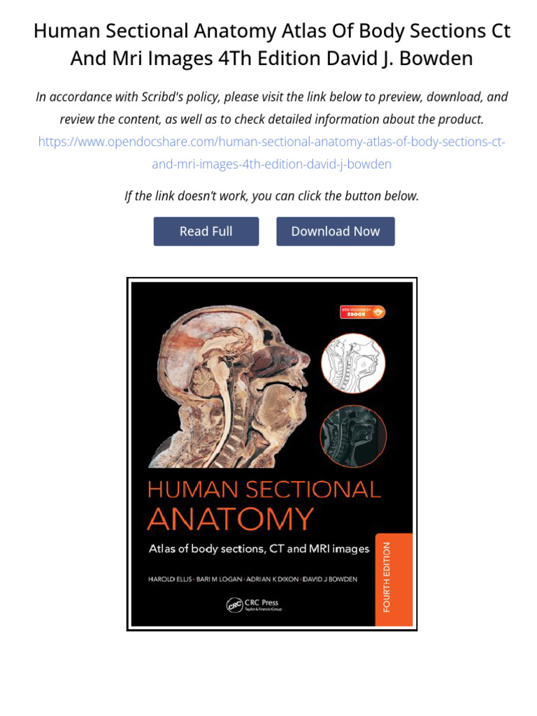 Human sectional anatomy atlas of body sections CT and MRI images 4th ...
