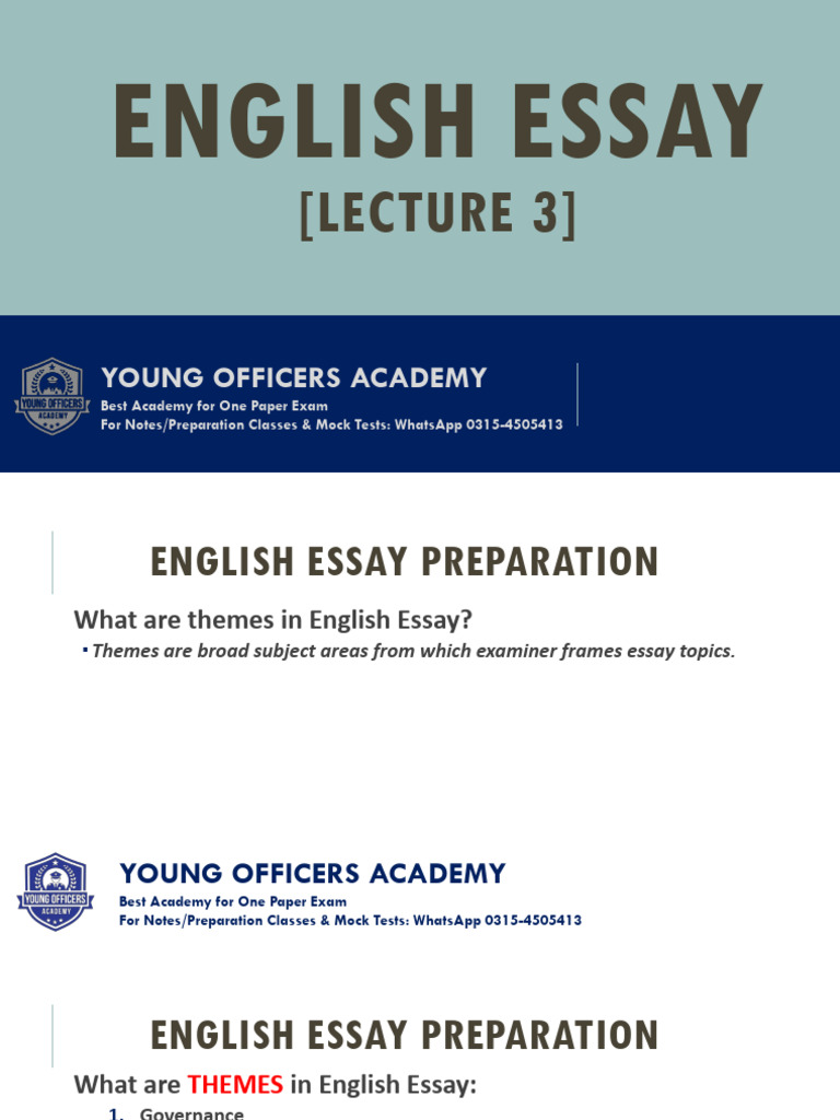 PERA Prep - Essay Lecture 3 (Themes) | PDF | Pakistan | Governance