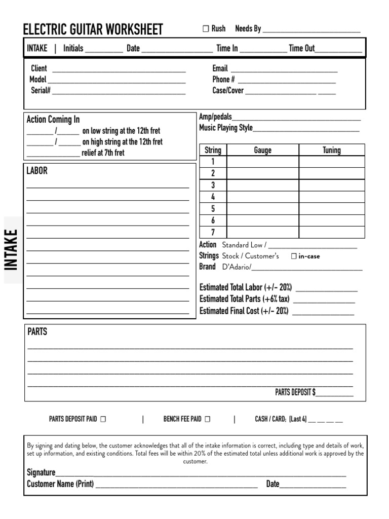 Blank Electric Guitar Worksheet | PDF | Guitars | Irish Musical Instruments