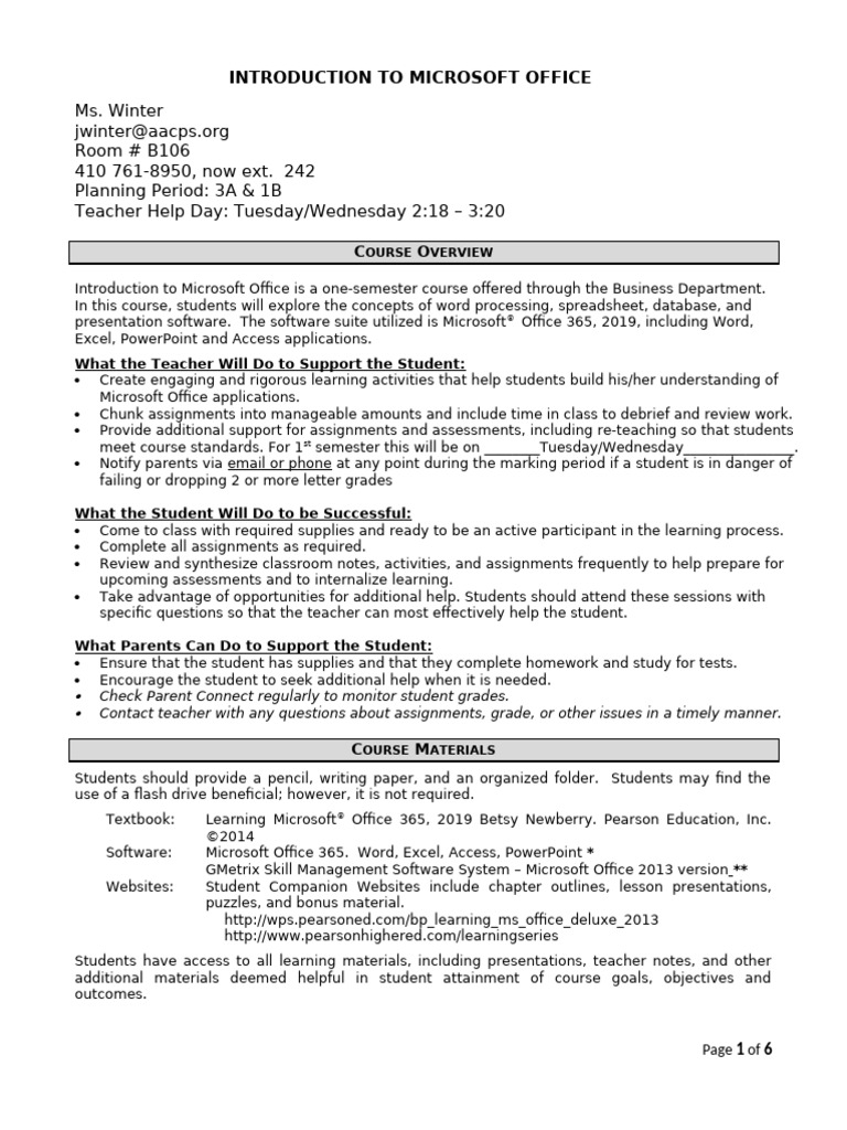 Microsoft Office 365 Course Overview | PDF | Microsoft Office ...