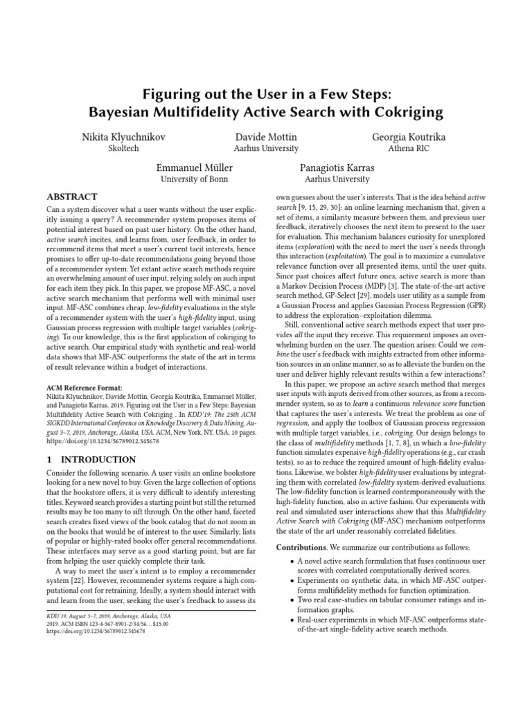 Bayesian Multifidelity Active Search with Cokriging | PDF | Variance ...