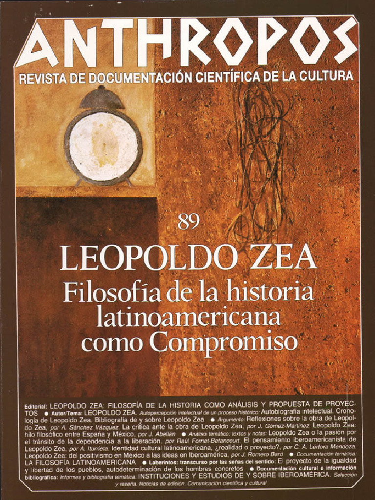 Leopoldo Zea Filosofía de La Historia Latinoamericana Como Compromiso ...