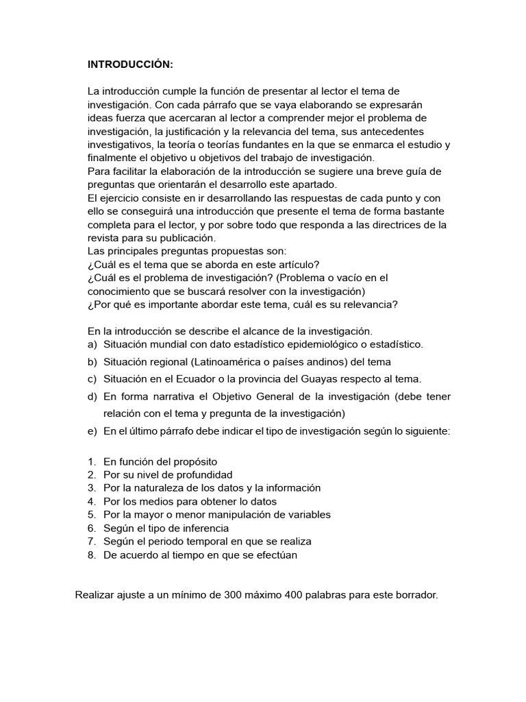 Guía para Escribir Introducciones de Investigación | PDF