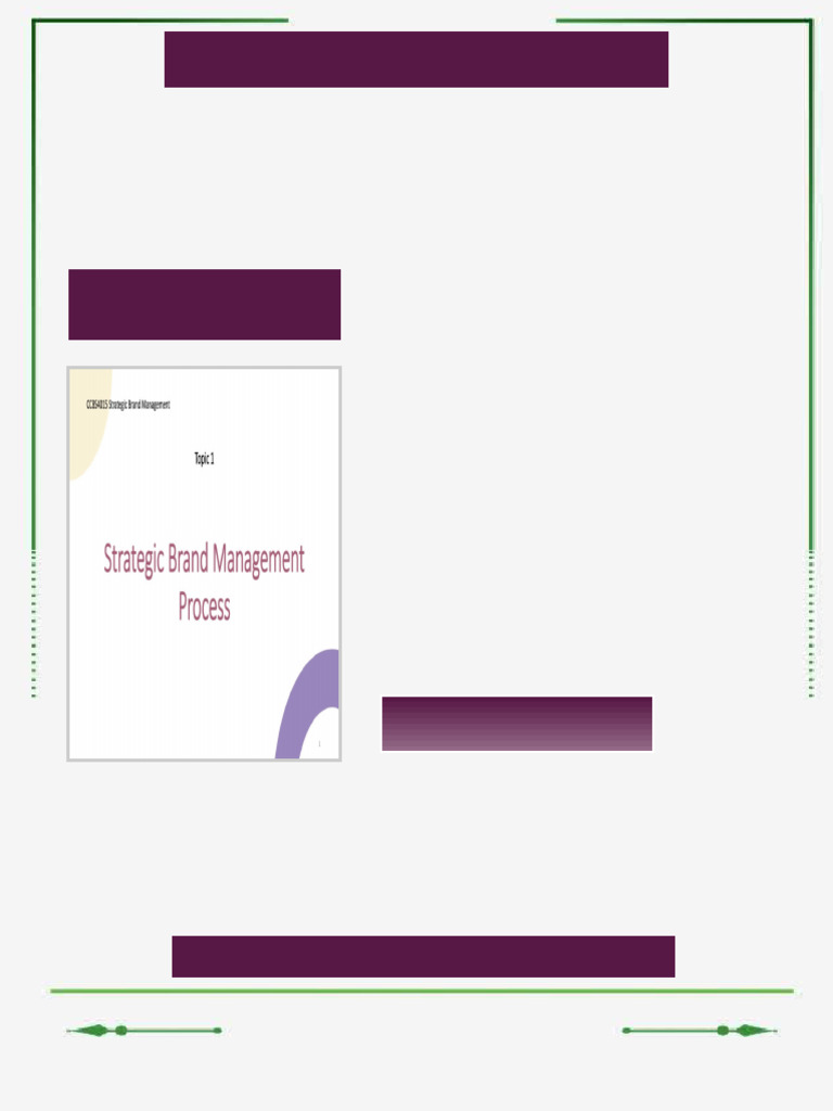 Lecture Note 01 Strategic Brand Management：Strategic Brand Management ...