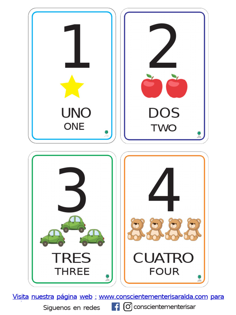 Flash Cards Numeros | PDF