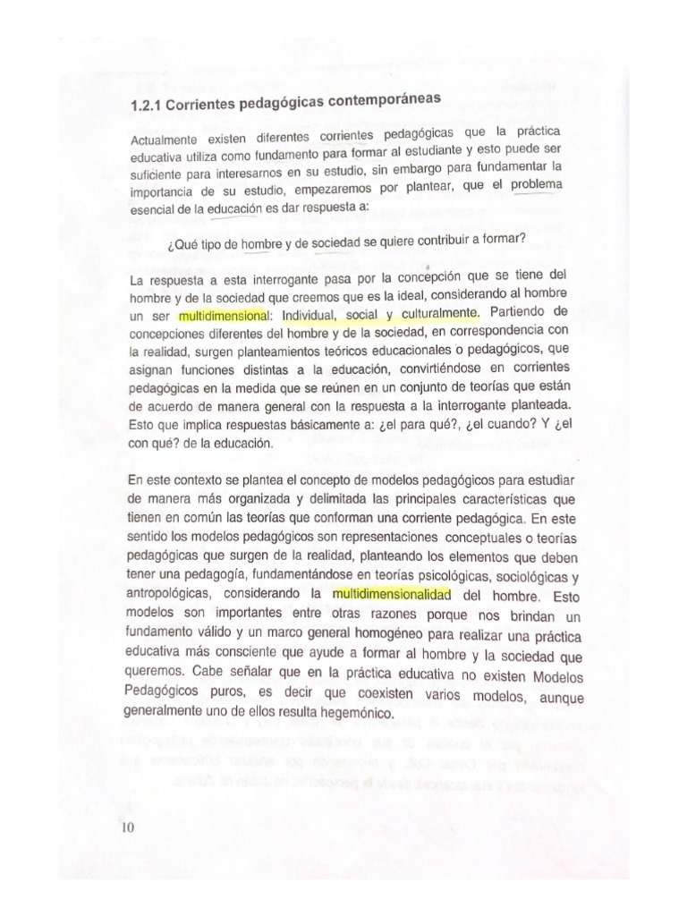 Corrientes Pedagogicas Contemporaneas | PDF