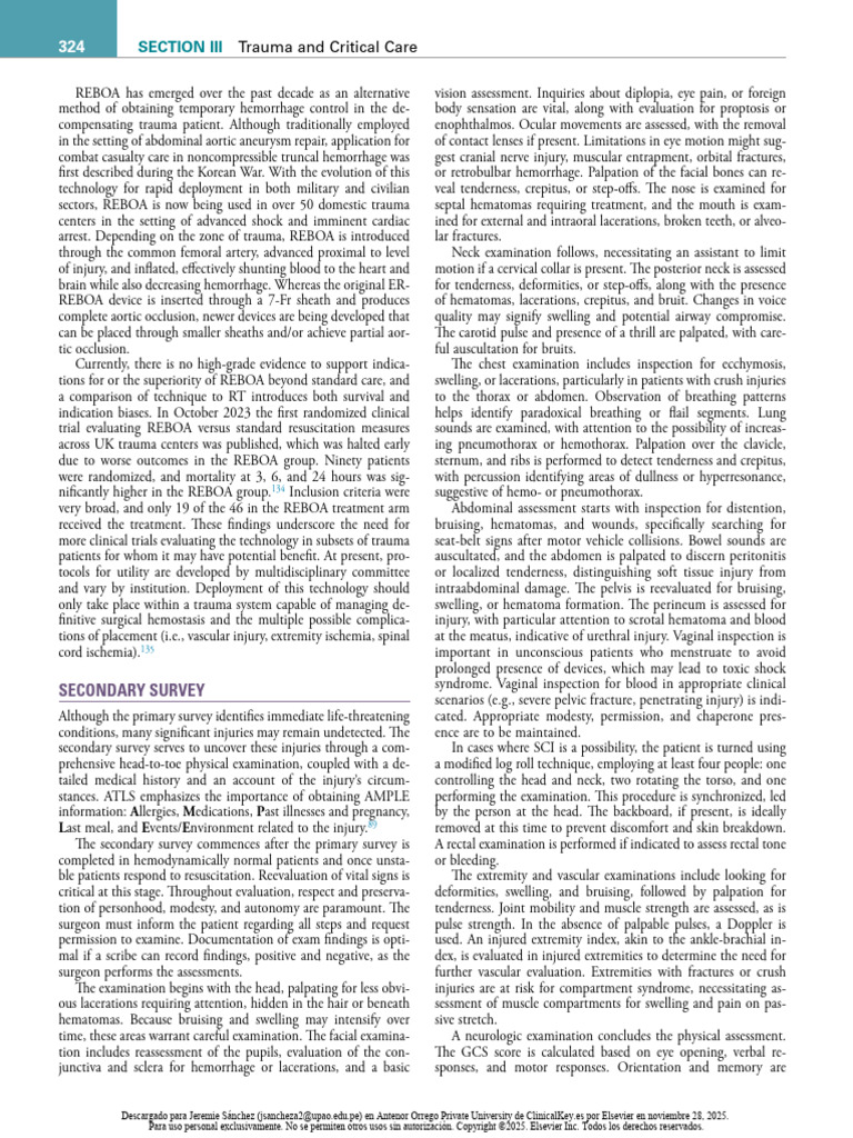 REBOA in Trauma Care: Current Insights | PDF | Major Trauma | Medical ...
