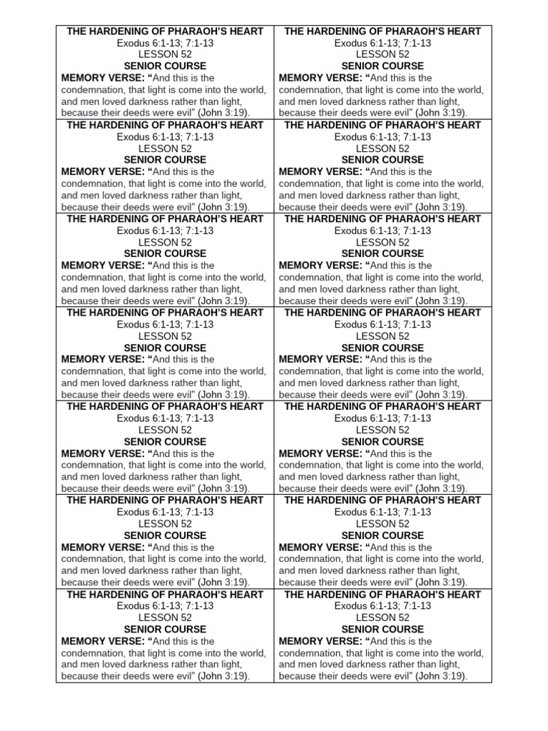LESSON 52 | PDF | The Exodus | Three Pilgrimage Festivals