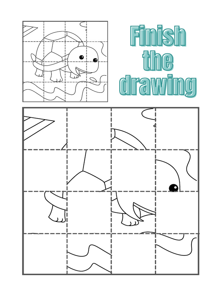 Finish the Drawing Turtle Worksheet_20250822_052201_0000 | PDF