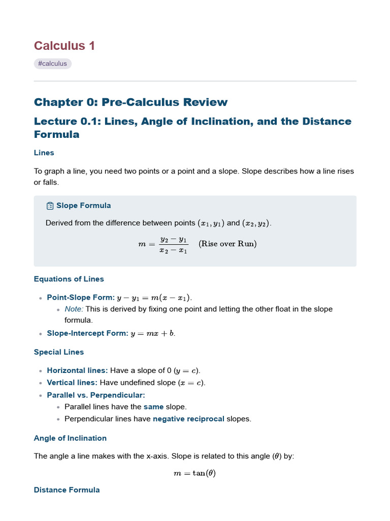 Calculus 1 | PDF | Integral | Derivative