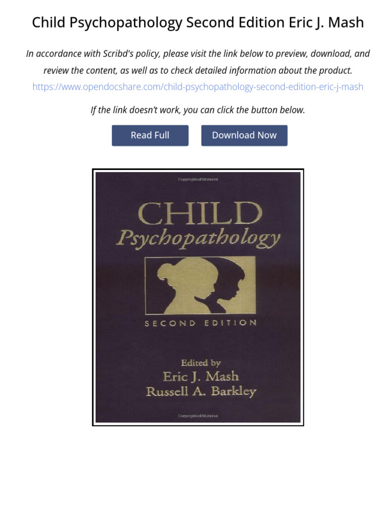 Child Psychopathology Second Edition Eric J. Mash | PDF