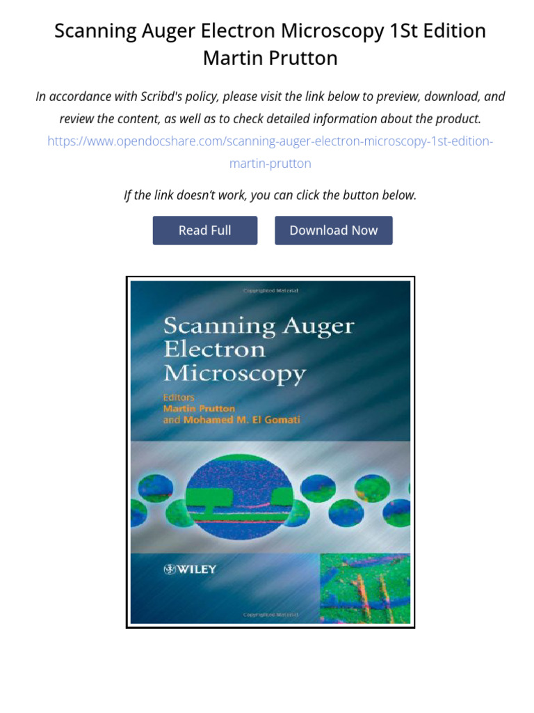Scanning Auger Electron Microscopy 1st Edition Martin Prutton available ...