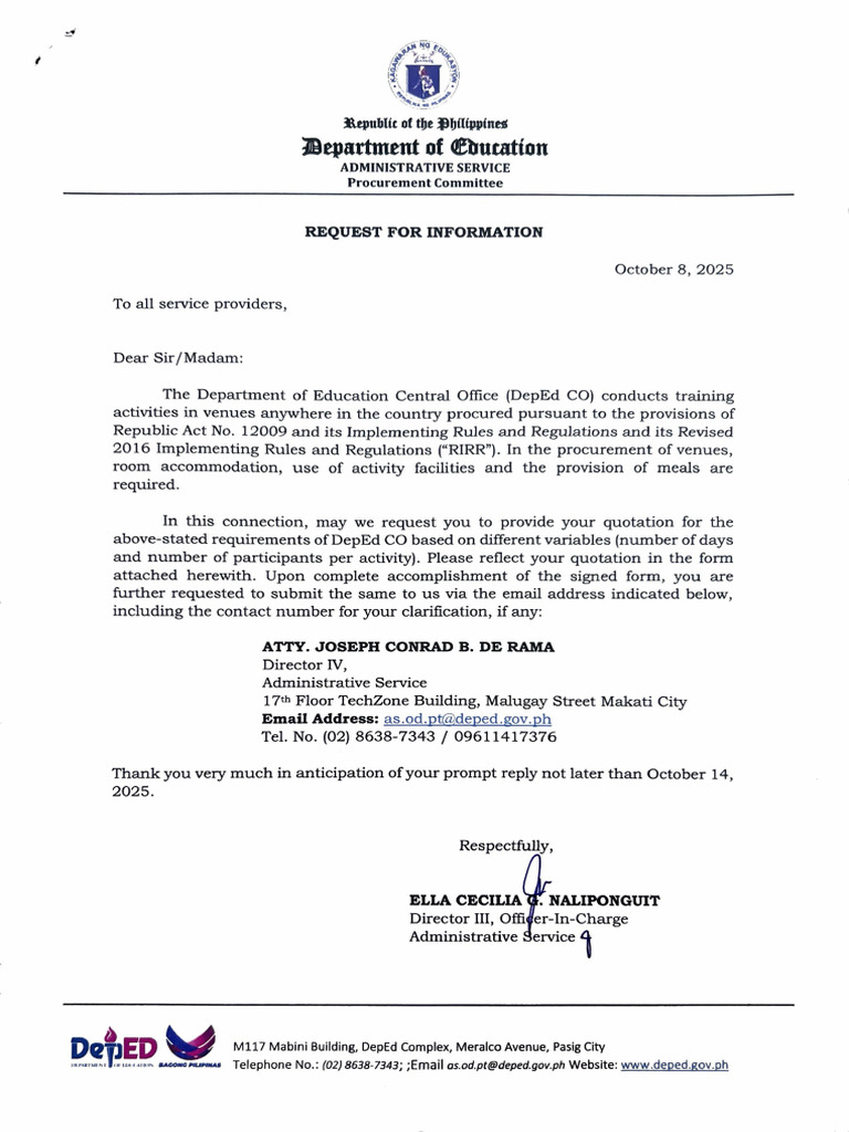 RFI Board and Lodging | PDF