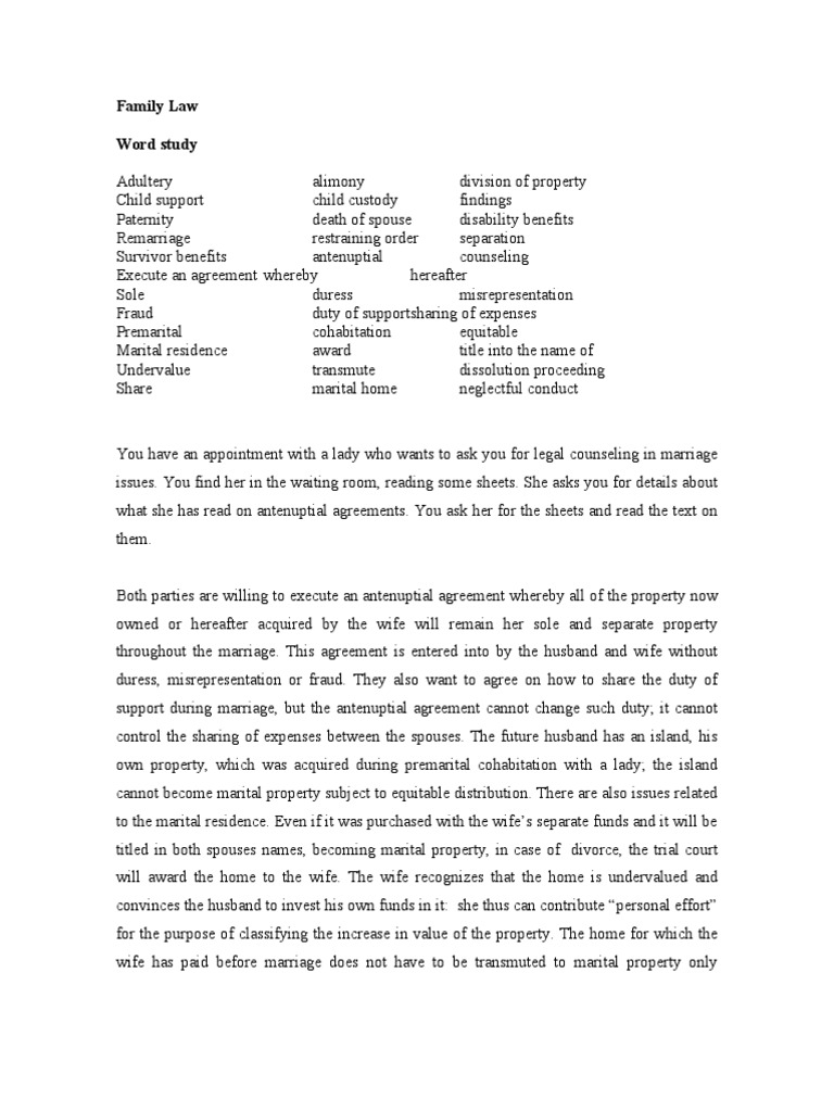 Family Law | PDF | Wife | Marriage