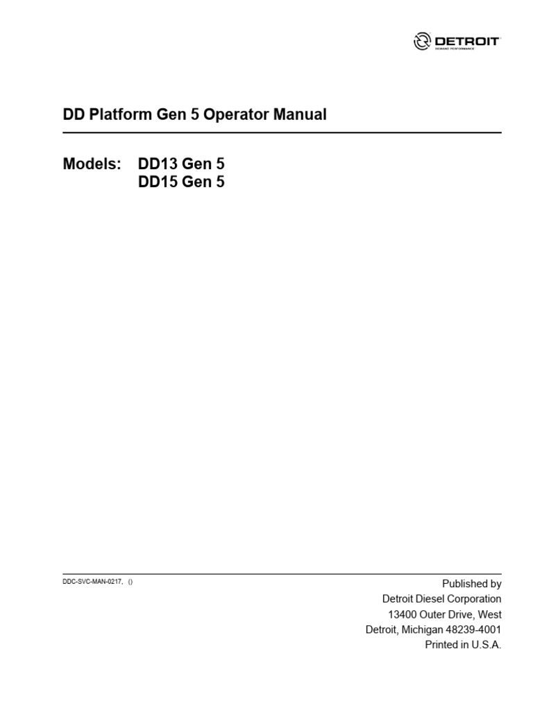 DD Platform Gen 5 Operator Manual (1) | PDF | Engines | Fires