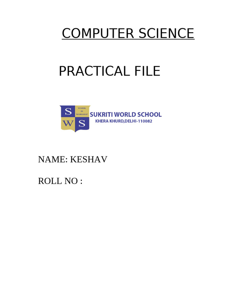 c.s. (Python) Practical File Class Xi (2) | PDF | String (Computer Science) | Numbers