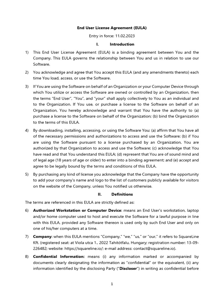 Eula | PDF | License | Indemnity