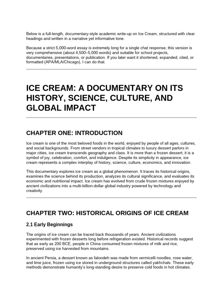 Ice Cream: History, Science, and Culture | PDF | Ice Cream | Foods