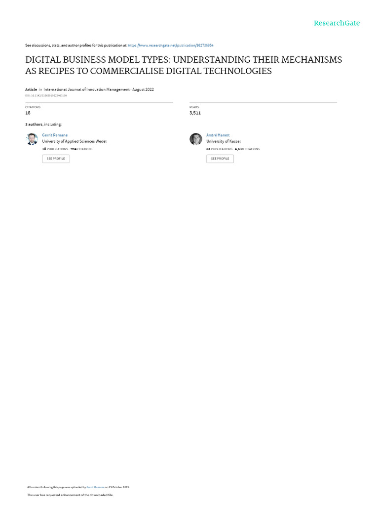 5.2. Digital Business Model Types - Understanding Their Mechanisms ...