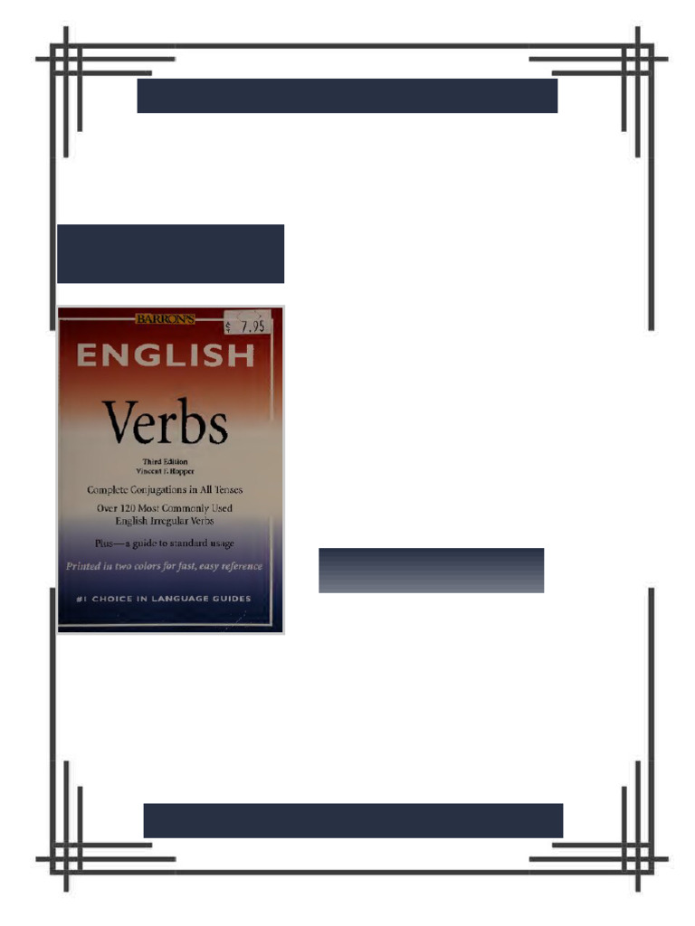 English Verbs 120 Irregular Verbs Fully Conjugated 3rd Edition Vincent ...
