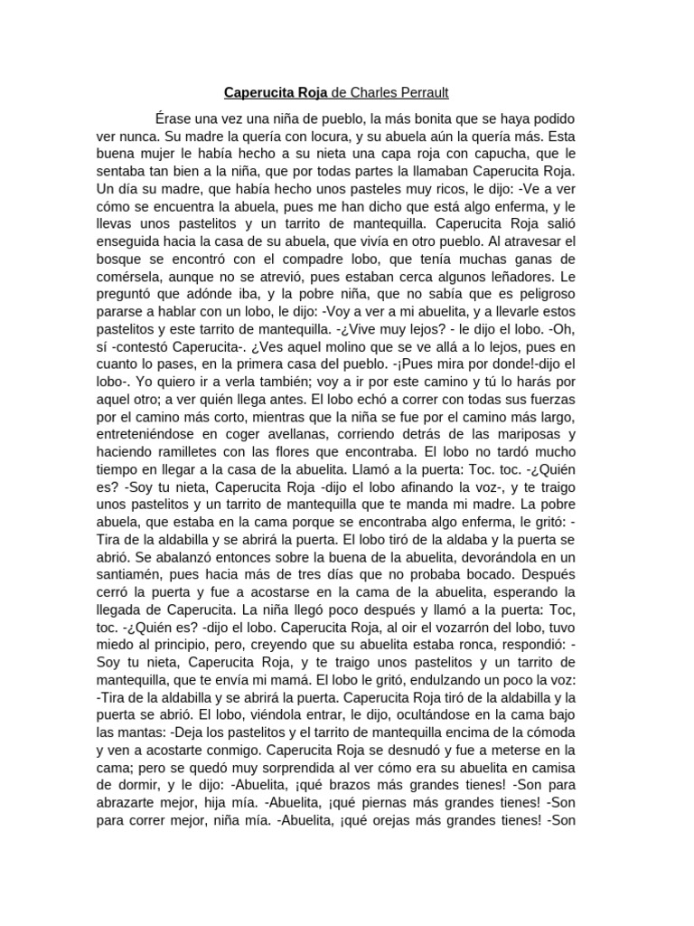 Caperucita Roja | PDF | Caperucita Roja | Lobos