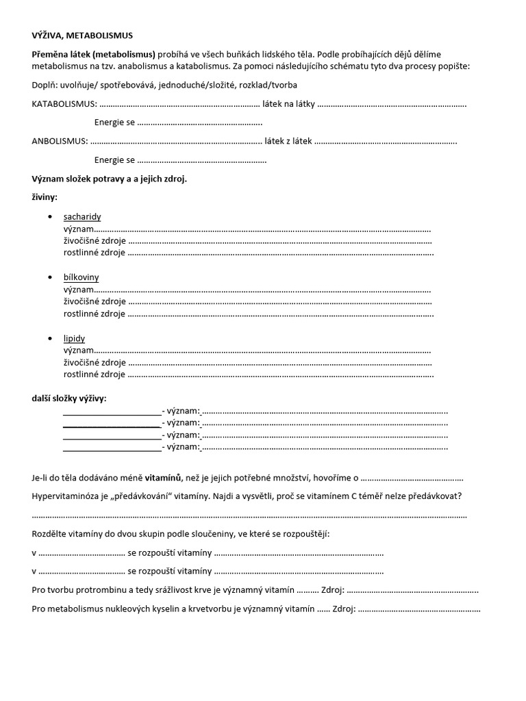 11_ VÝŽIVA_prac_list | PDF