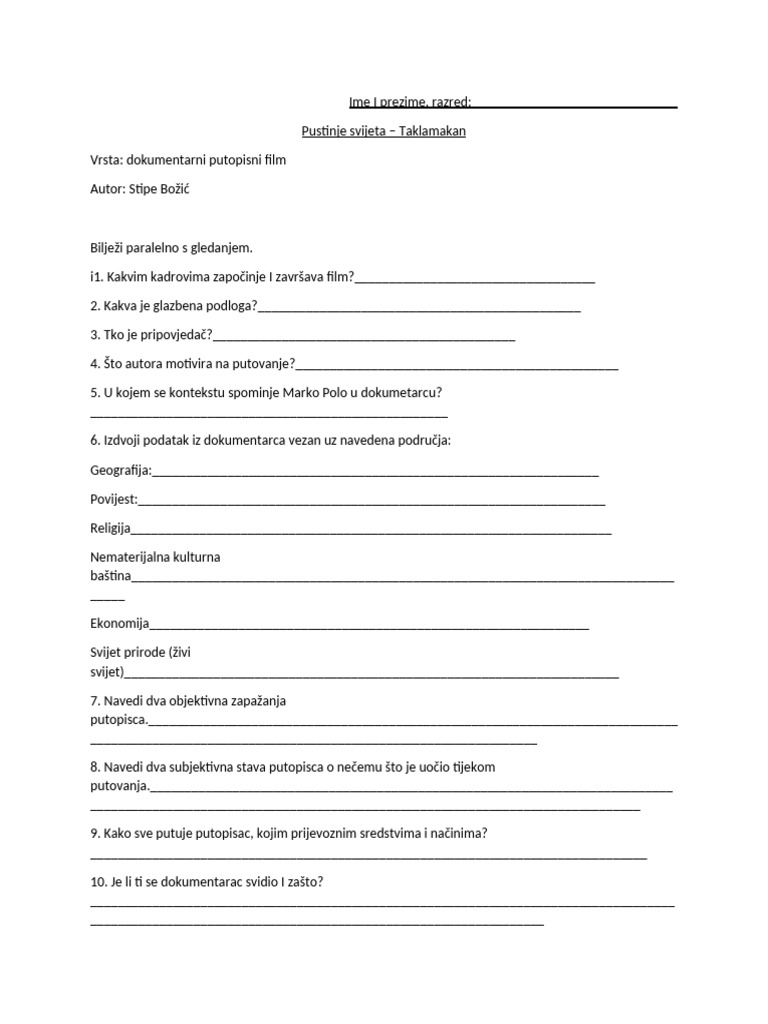 Pustinje Svijeta - Taklamakan (Stipe Božić) | PDF