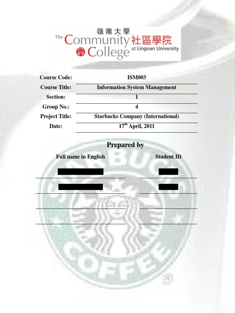 ISM003 Sample Report (B) | PDF | Point Of Sale | Starbucks