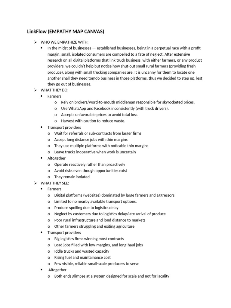 LinkFlow (EMPATHY MAP CANVAS) | PDF | Economies | Business