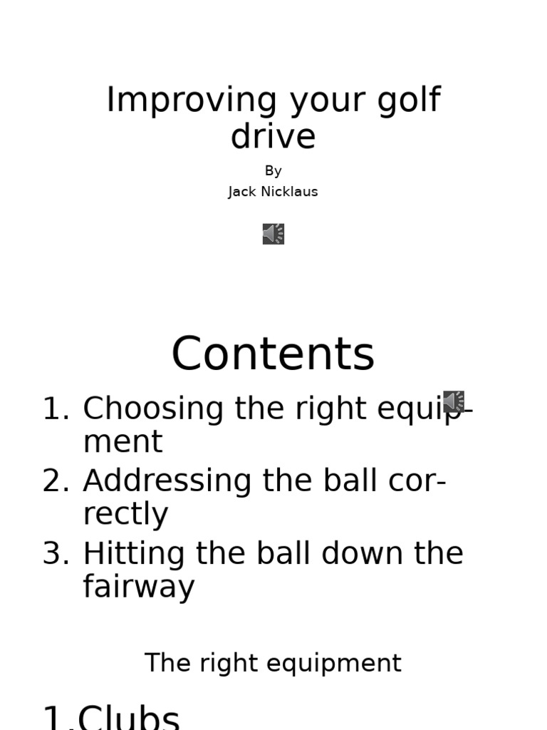 Improve Your Golf Drive Techniques | PDF