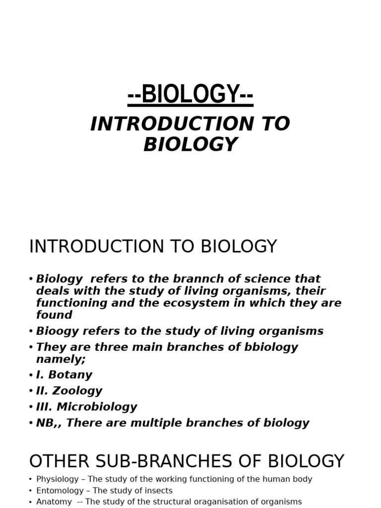 Introduction To Biology | PDF