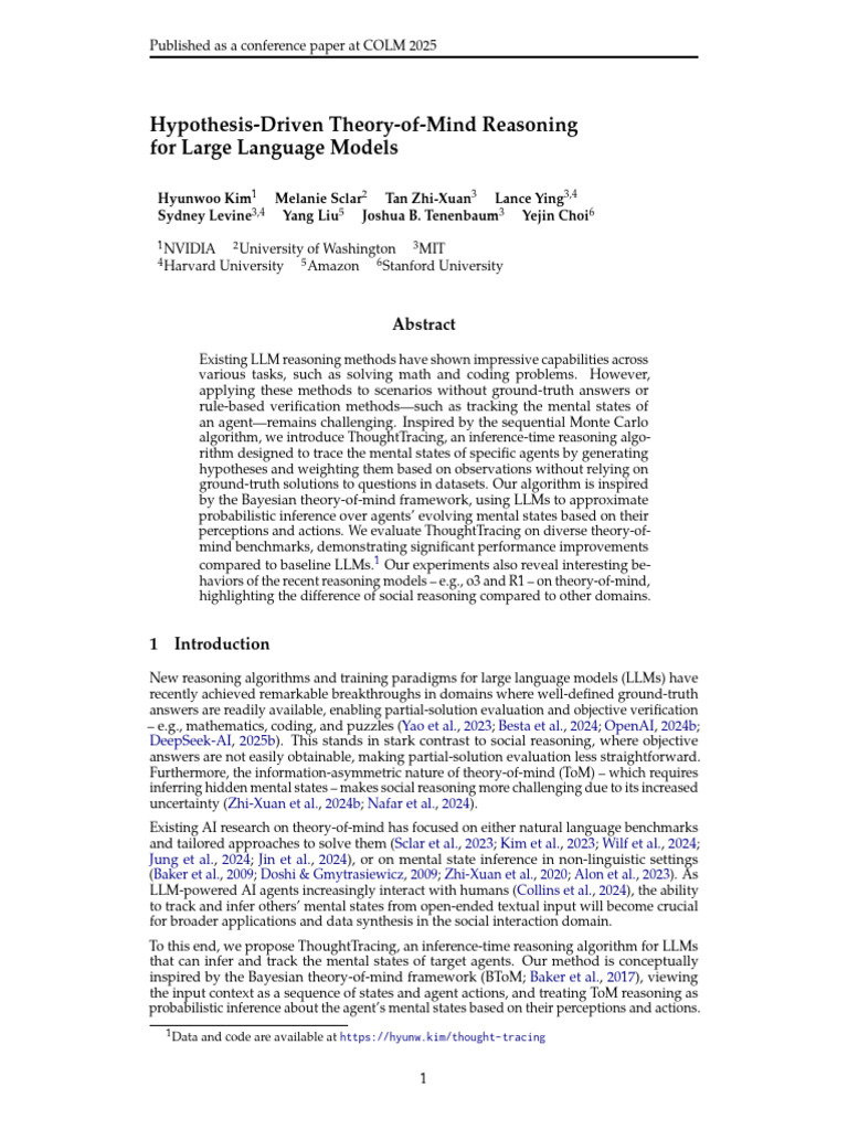 Hypothesis-Driven Theory-of-Mind Reasoning for Large Language Models ...