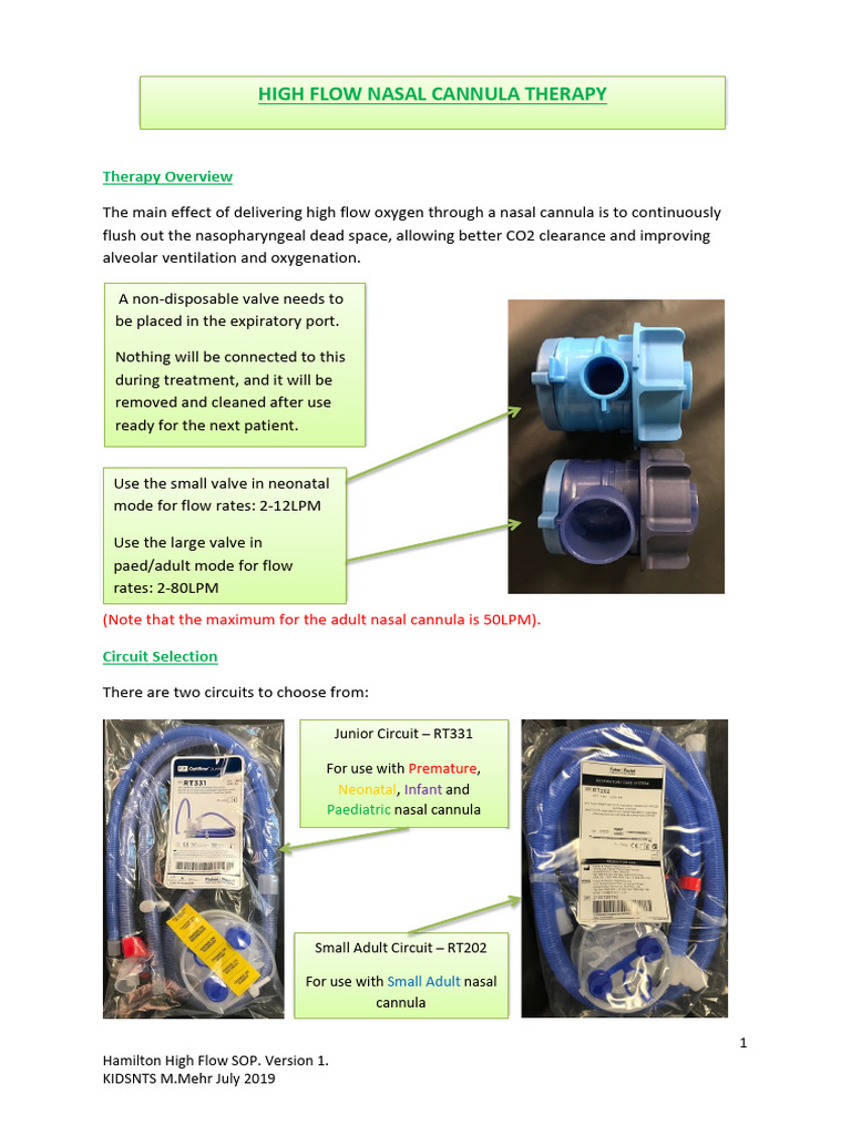 HNFC Hamilton SOP | PDF | Respiratory System | Pulmonology