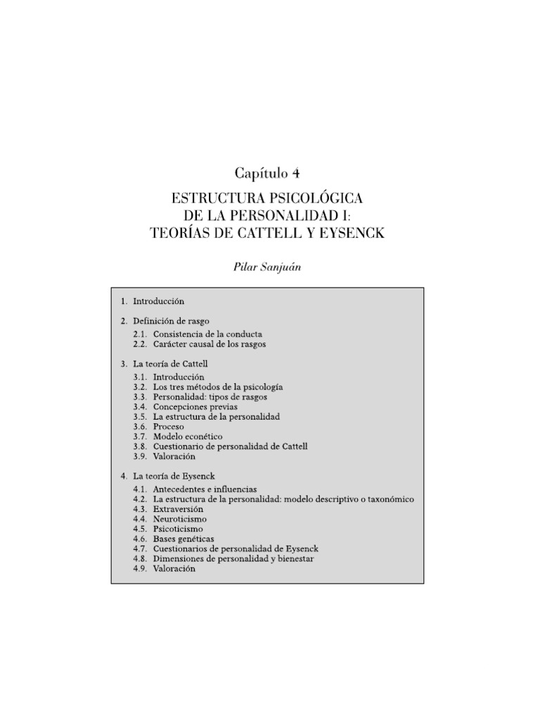 Capitulo 4 Cattel y Eysenck | PDF