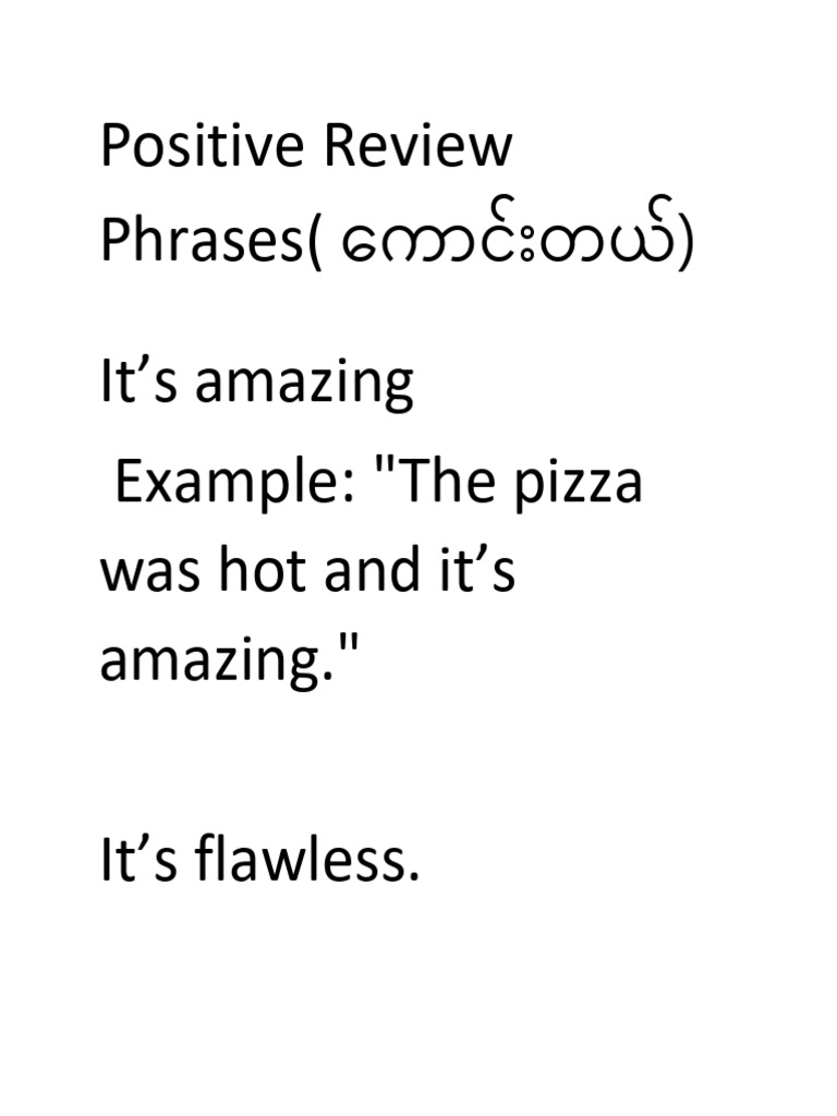 Positive and Critical Review Phrases | PDF