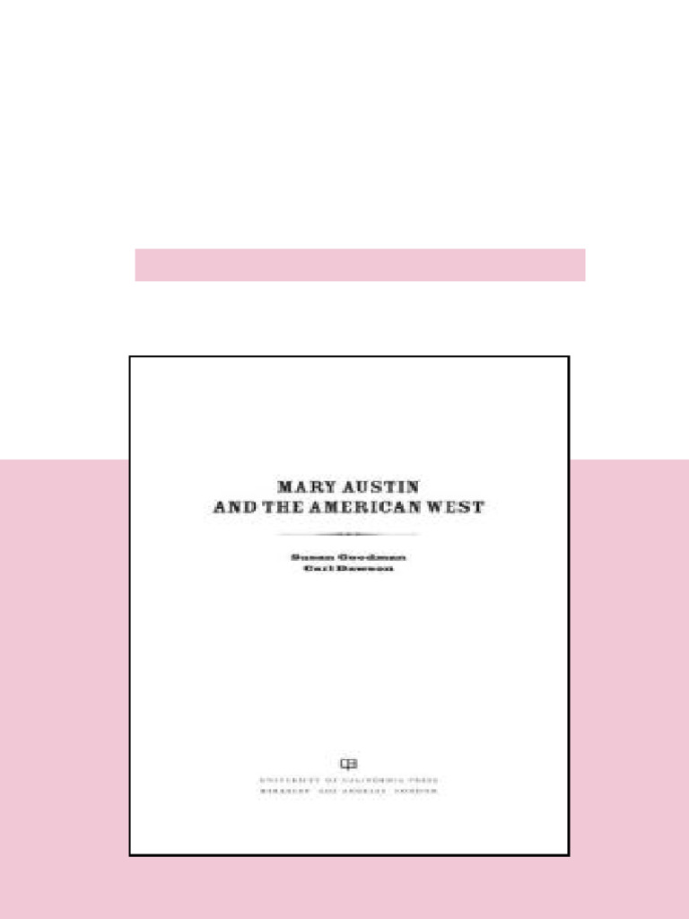Mary Austin and the American West 1st Edition Susan Goodman - ebook and ...