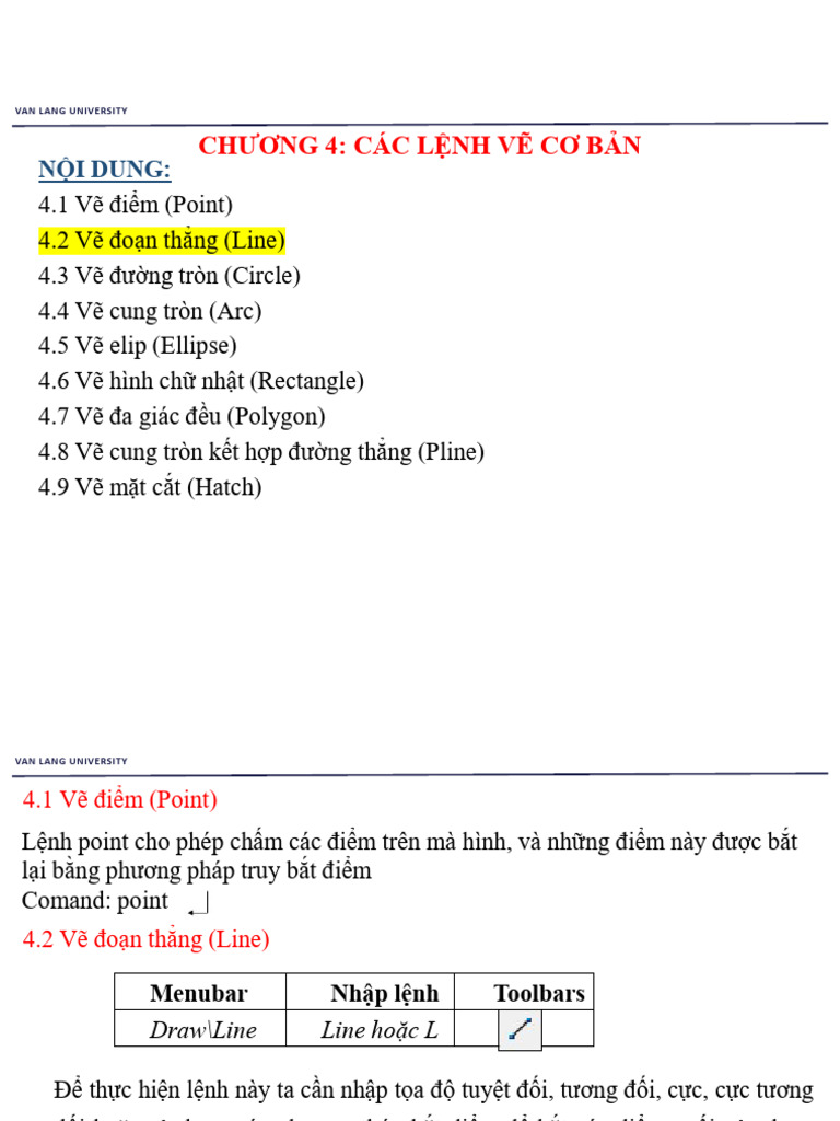 Chương 4 Các Lệnh Vẽ Cơ Bản | PDF