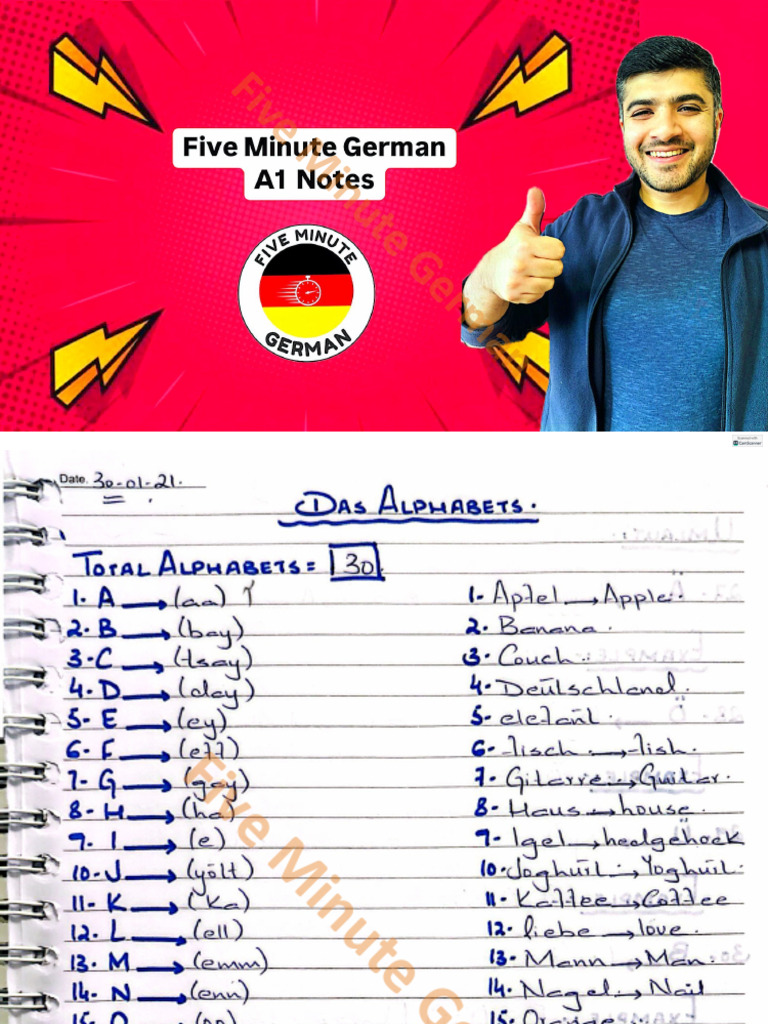 Five Minute German A1 Notes Pdf