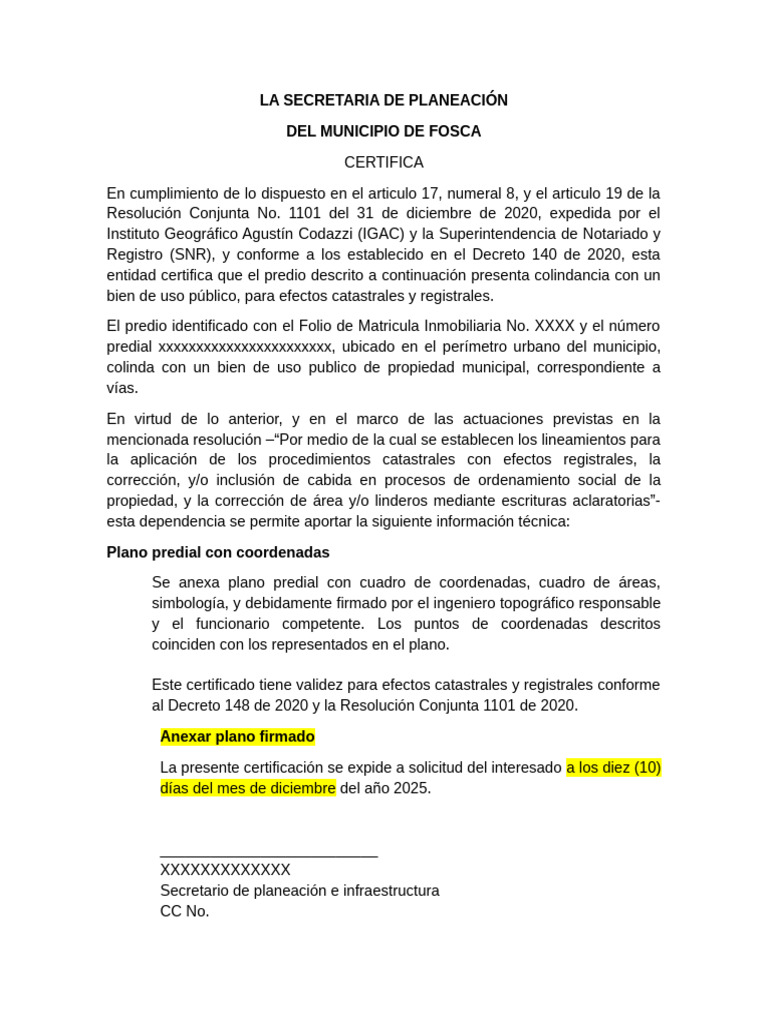 Modelo Certificacion Colindancia Bien Uso Publico-1 | PDF