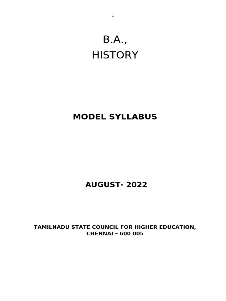B.A. History Syllabus Overview | PDF | Archaeology