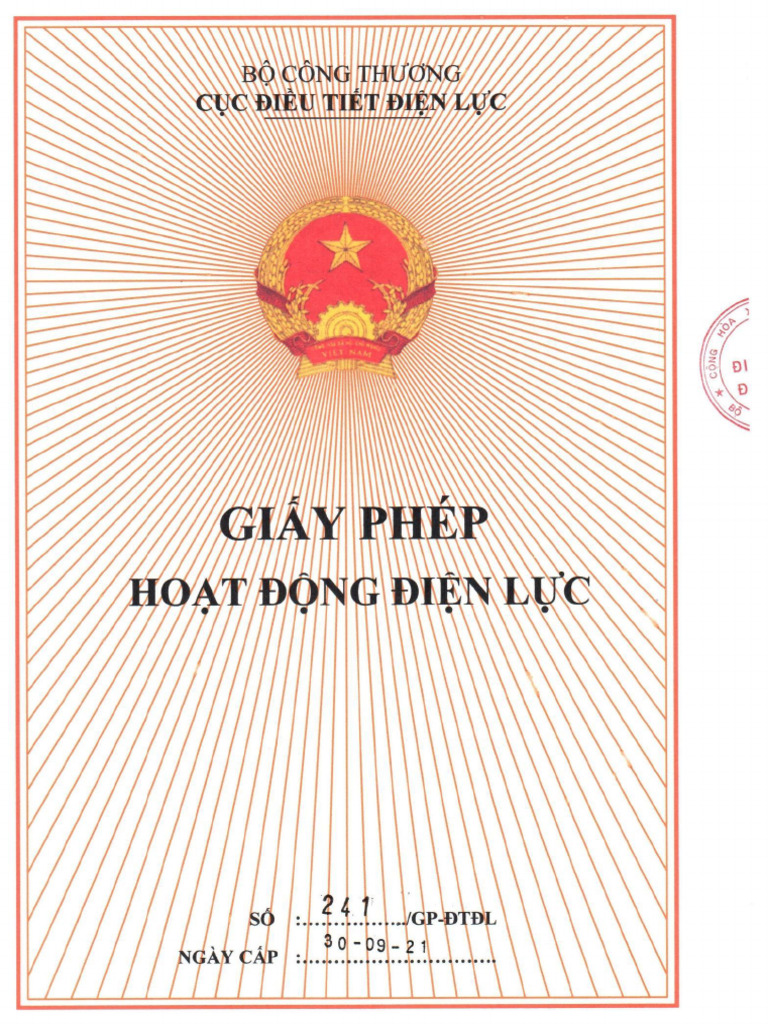 20211005-AW-Giay Phep Hoat Dong Dien Luc | PDF