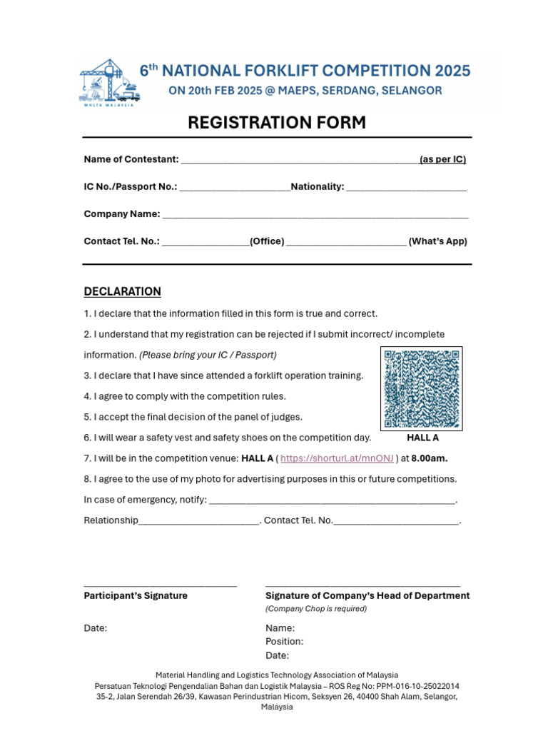 FL Competition Registration Form | PDF