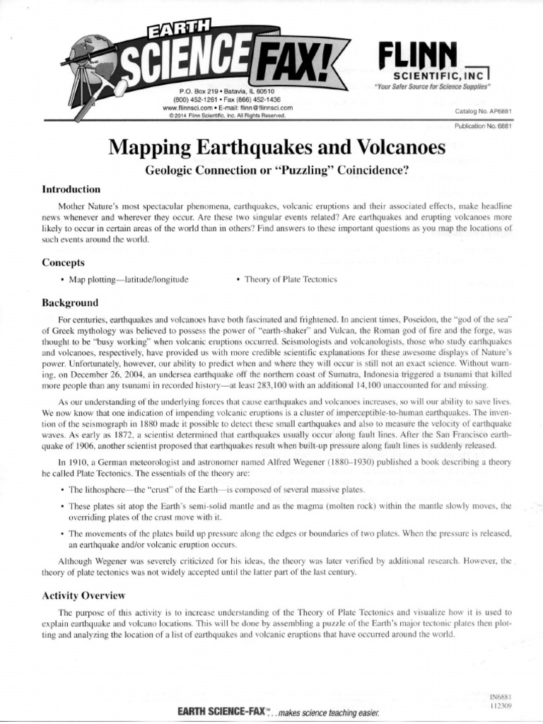 Plotting Earthquakes and Volcanoes | PDF