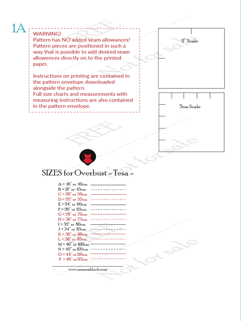 Overbust Corset Pattern TESA A4 | PDF