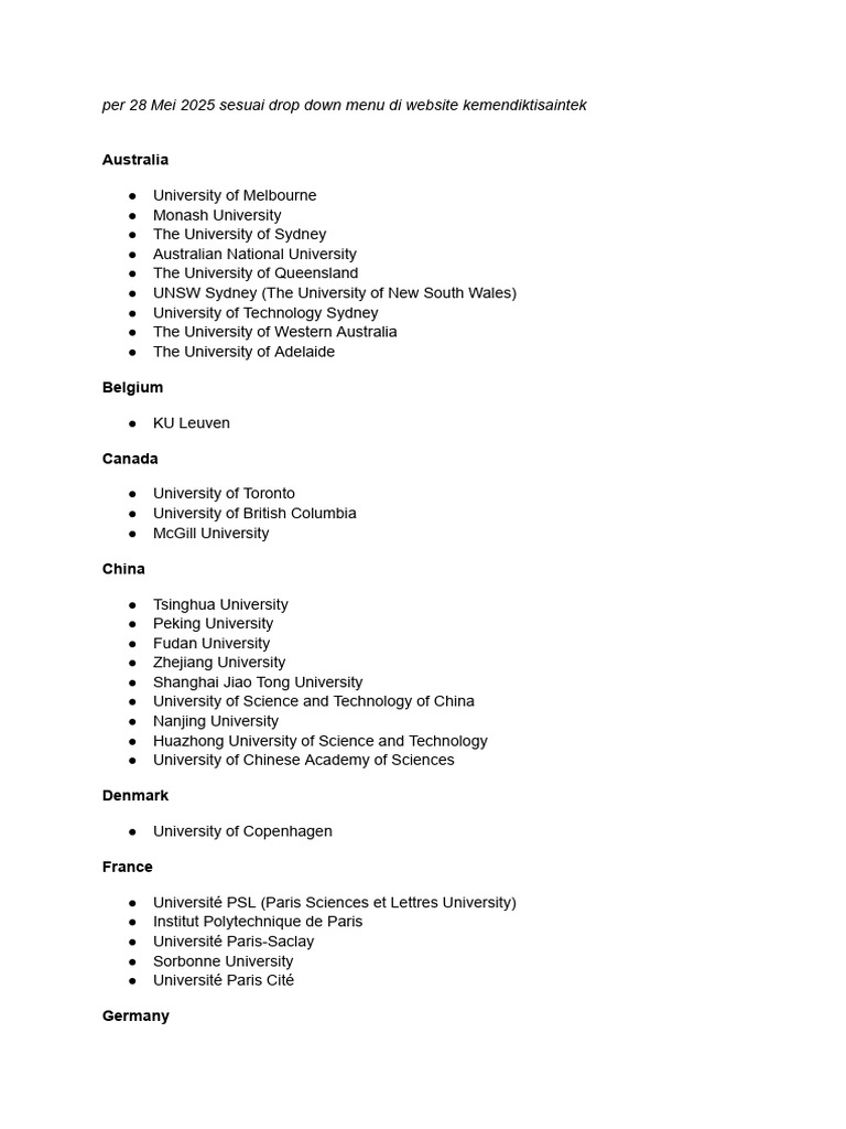 Global University Rankings 2025 List | PDF | Educational Institutions ...
