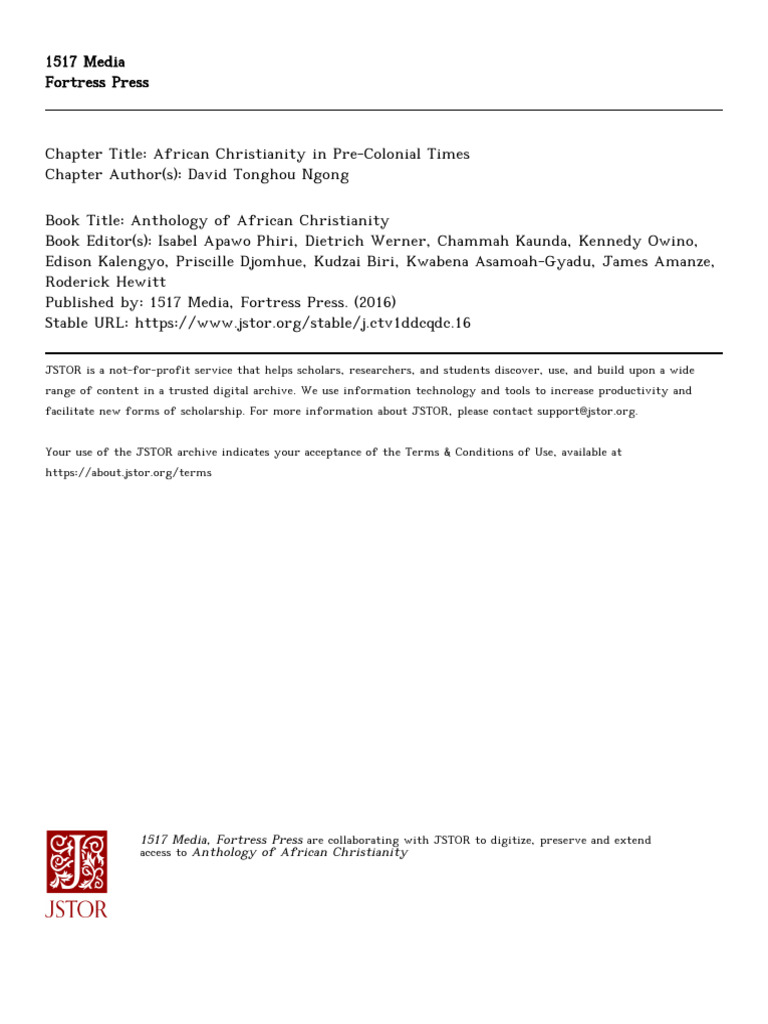 3 African Christianity in Pre-Colonial Times | PDF